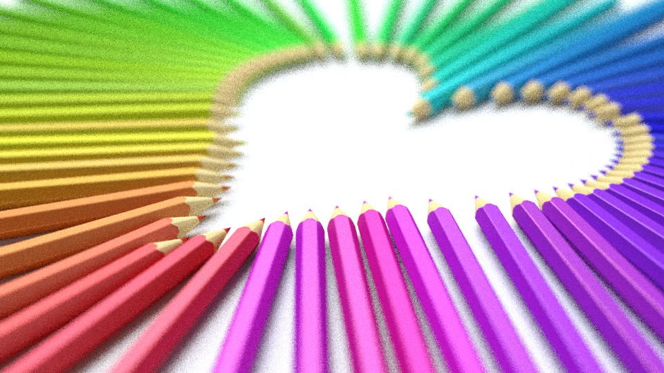 Rainbow Colored Pencils Heart